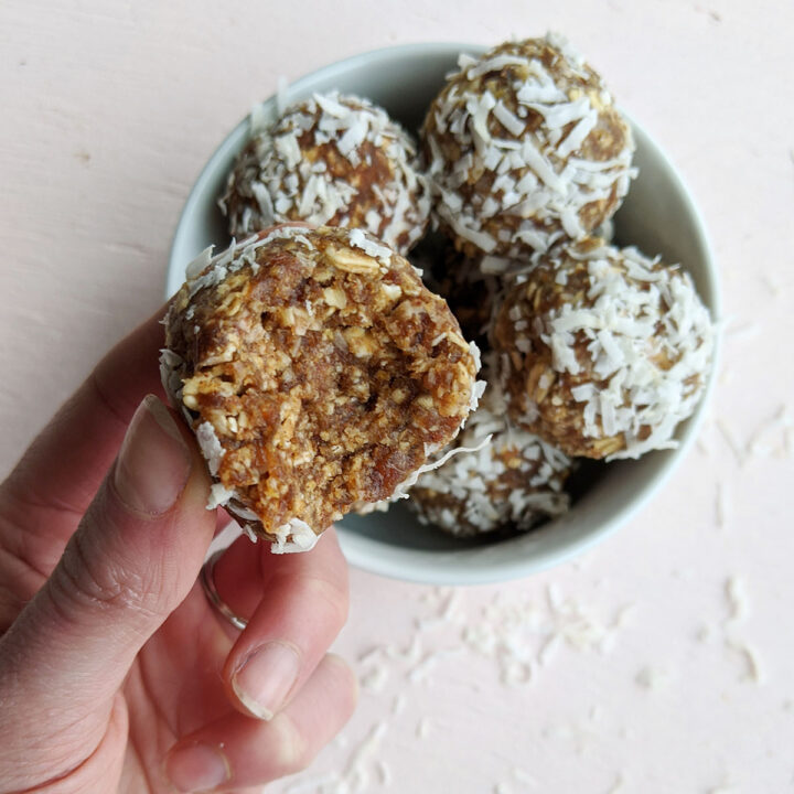 No Bake Almond Butter Balls (15 Minute Snack) - Homebody Eats