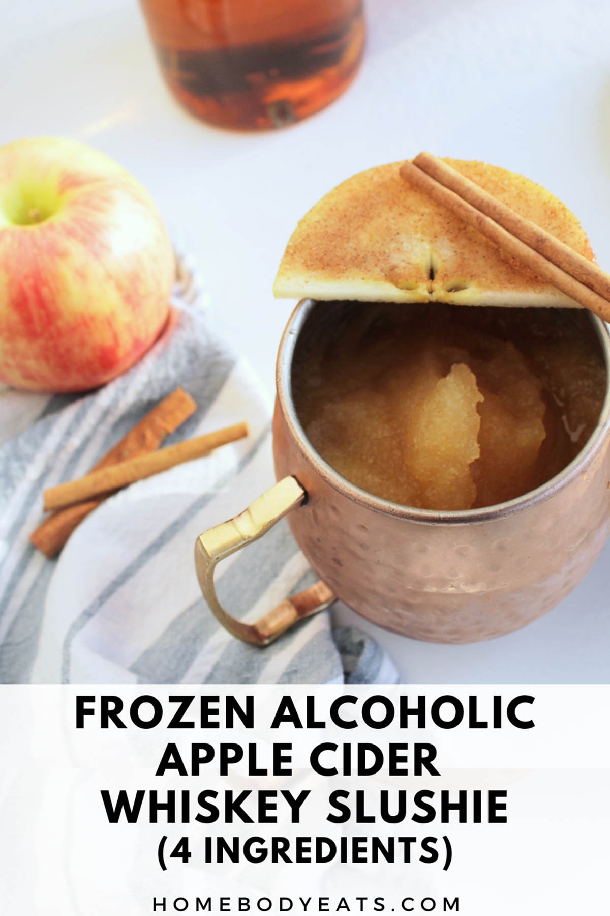 Frozen Alcoholic Apple Cider Whiskey Slushie - Homebody Eats