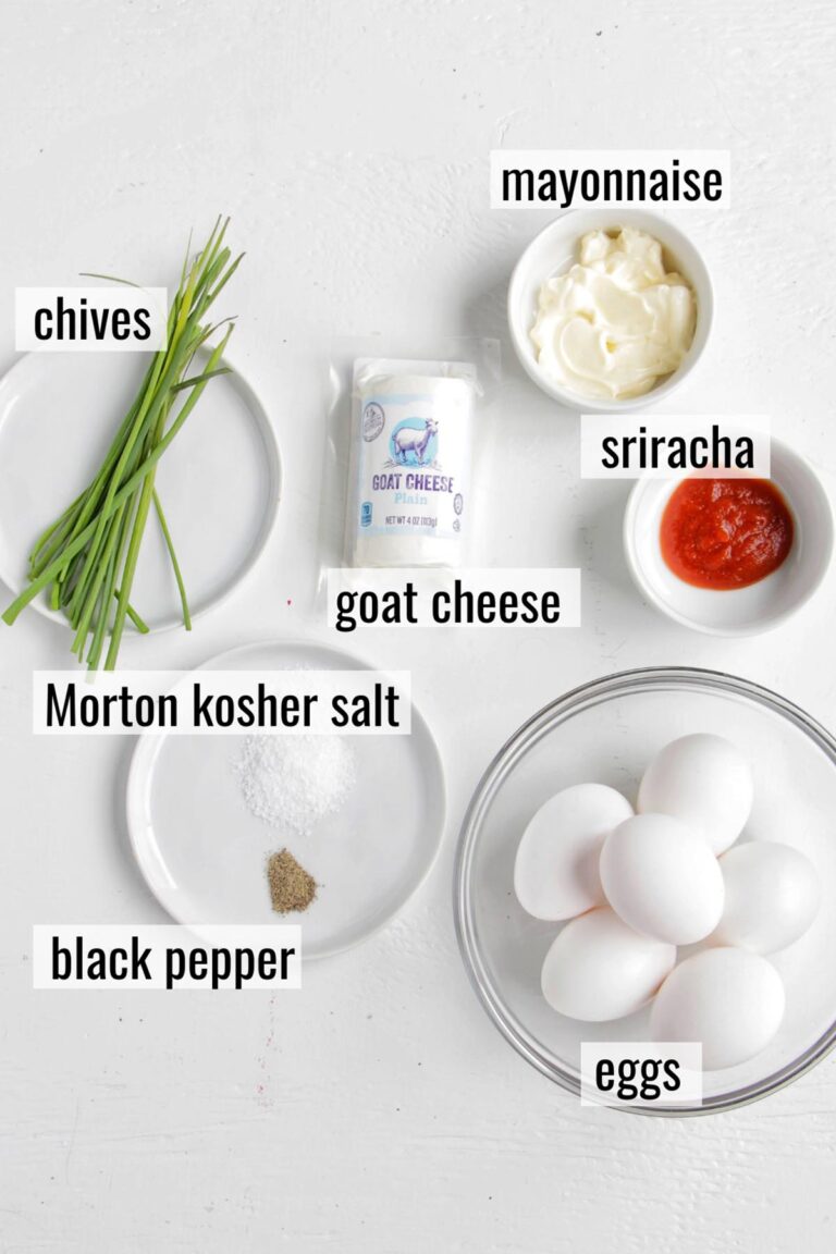 Chive Goat Cheese Deviled Eggs - Homebody Eats