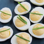 Spicy Goat Cheese Deviled Eggs - Homebody Eats