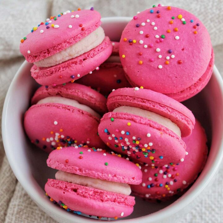 Chocolate Chip Cookie Dough Macarons - Homebody Eats