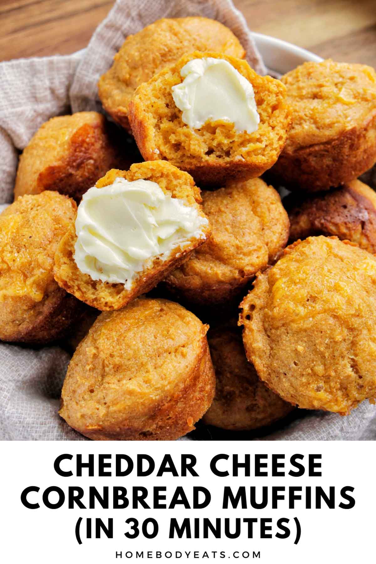 Cheddar Cheese Cornbread Muffins - Homebody Eats