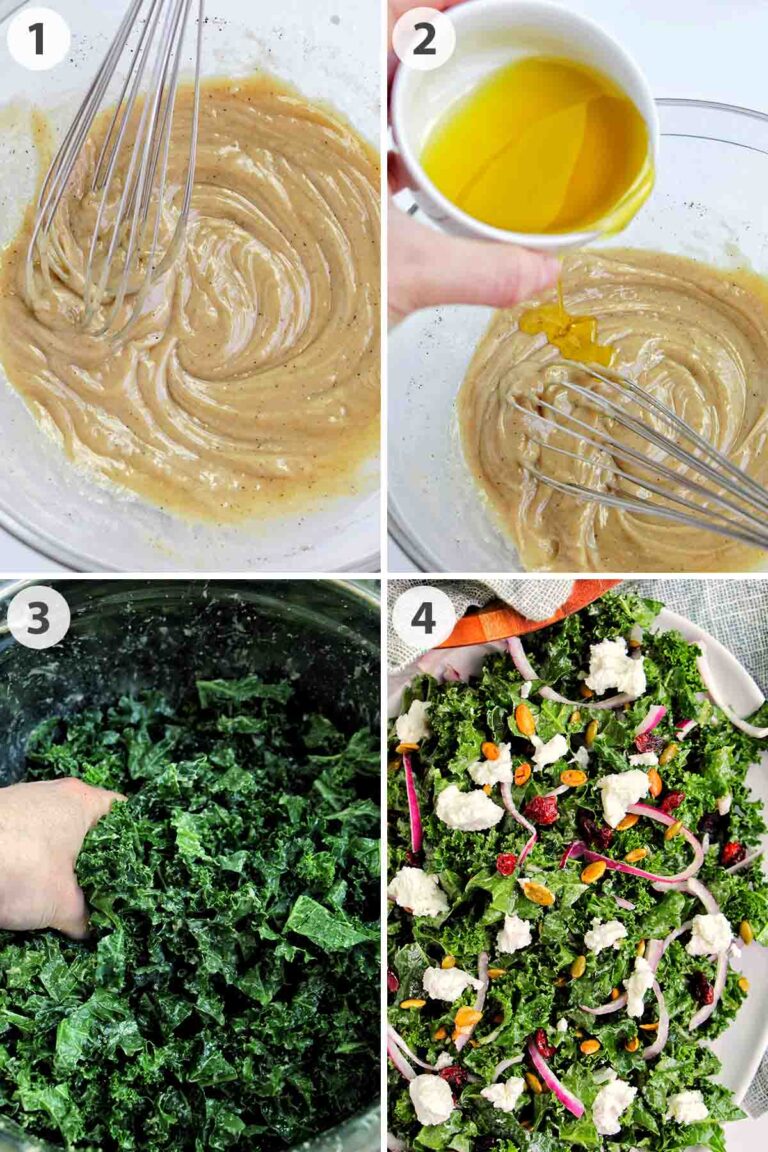 Fall Kale Salad with Tahini Dressing - Homebody Eats